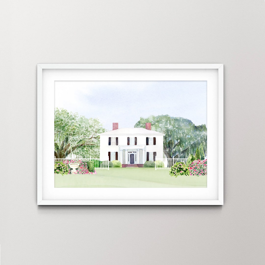 Primrose Cottage Watercolor Art Print From an Original, Hand-painted ...