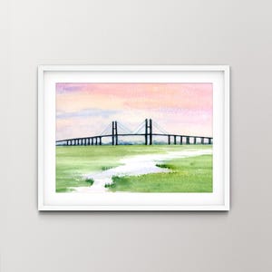 Ravenel Bridge Watercolor Print From an Original Painting Inspired by ...