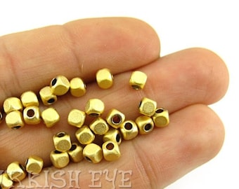 Gold Square Beads | Etsy