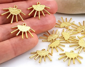Gold Sun Ray Pendant - Etsy