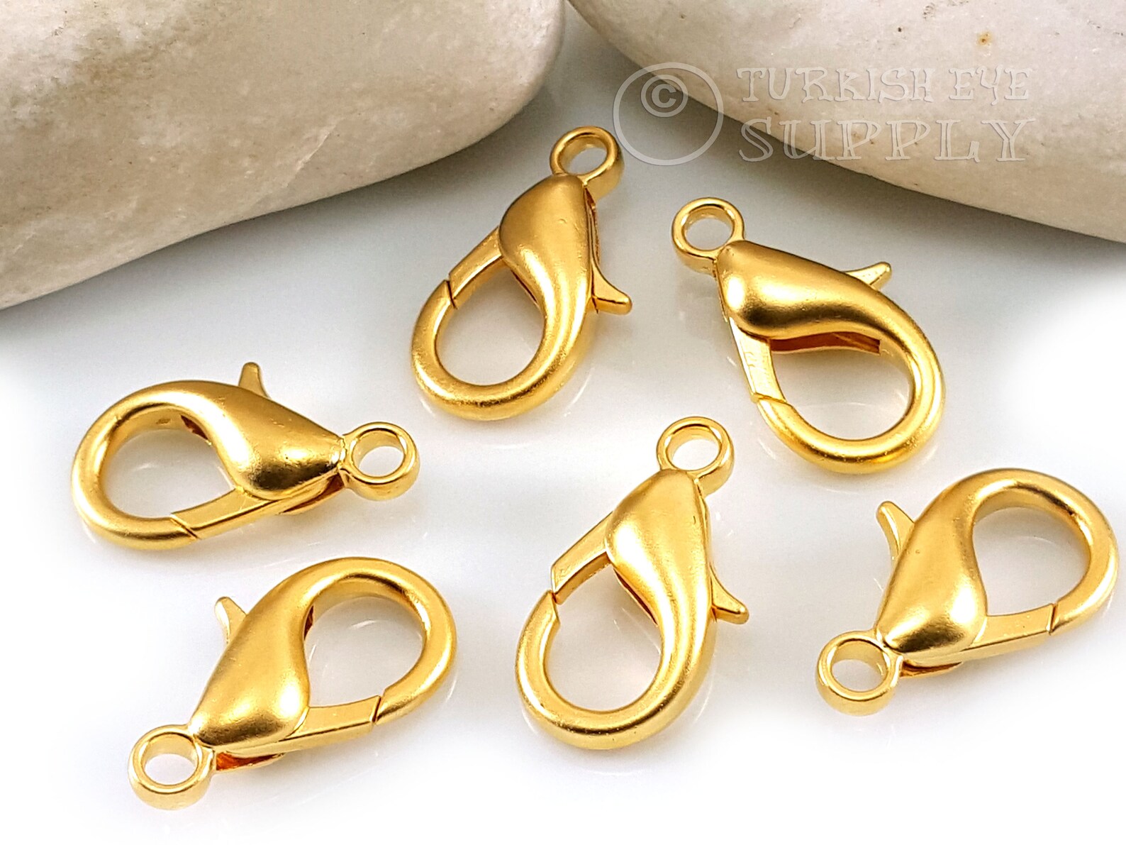 Large Gold Lobster Claw Clasp, 12x23mm, Gold Parrot Clasps, 22k Gold ...