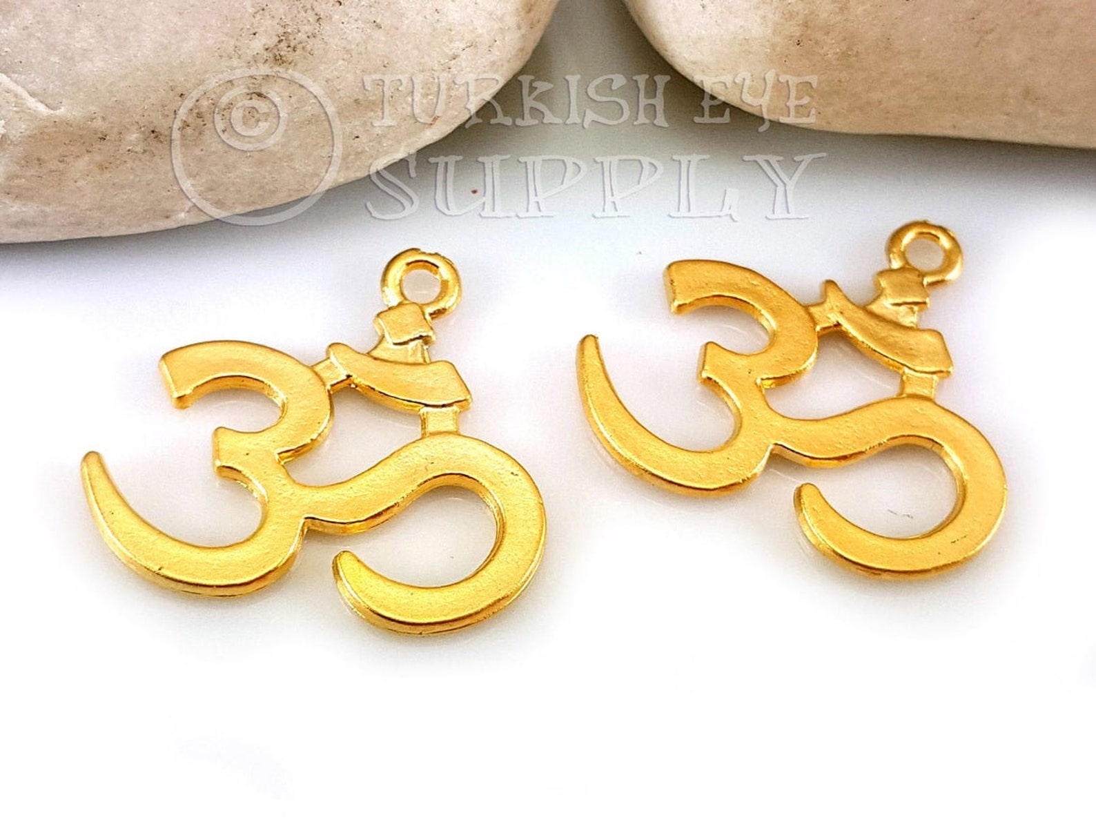 Gold Om Charms Gold Om Symbol Om Drop Charms Rustic Tibetan - Etsy UK