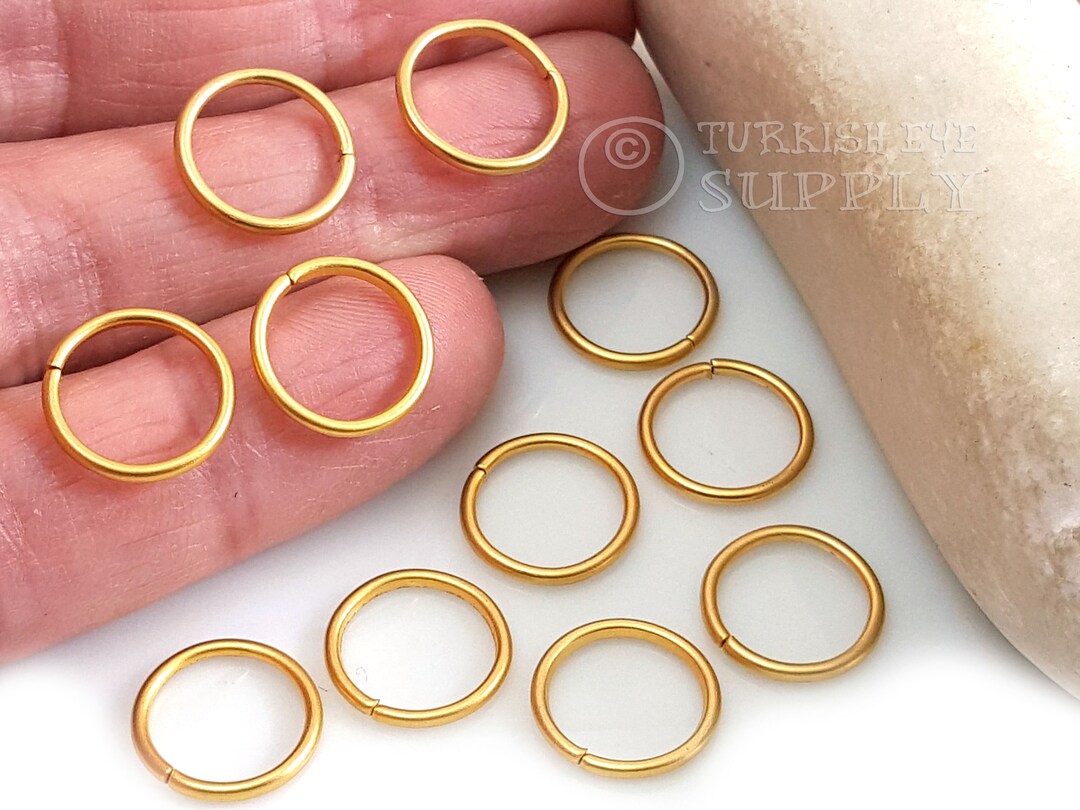 Large Gold Jump Rings, 12mm Jump Rings, 22k Gold Plated Jump Rings ...