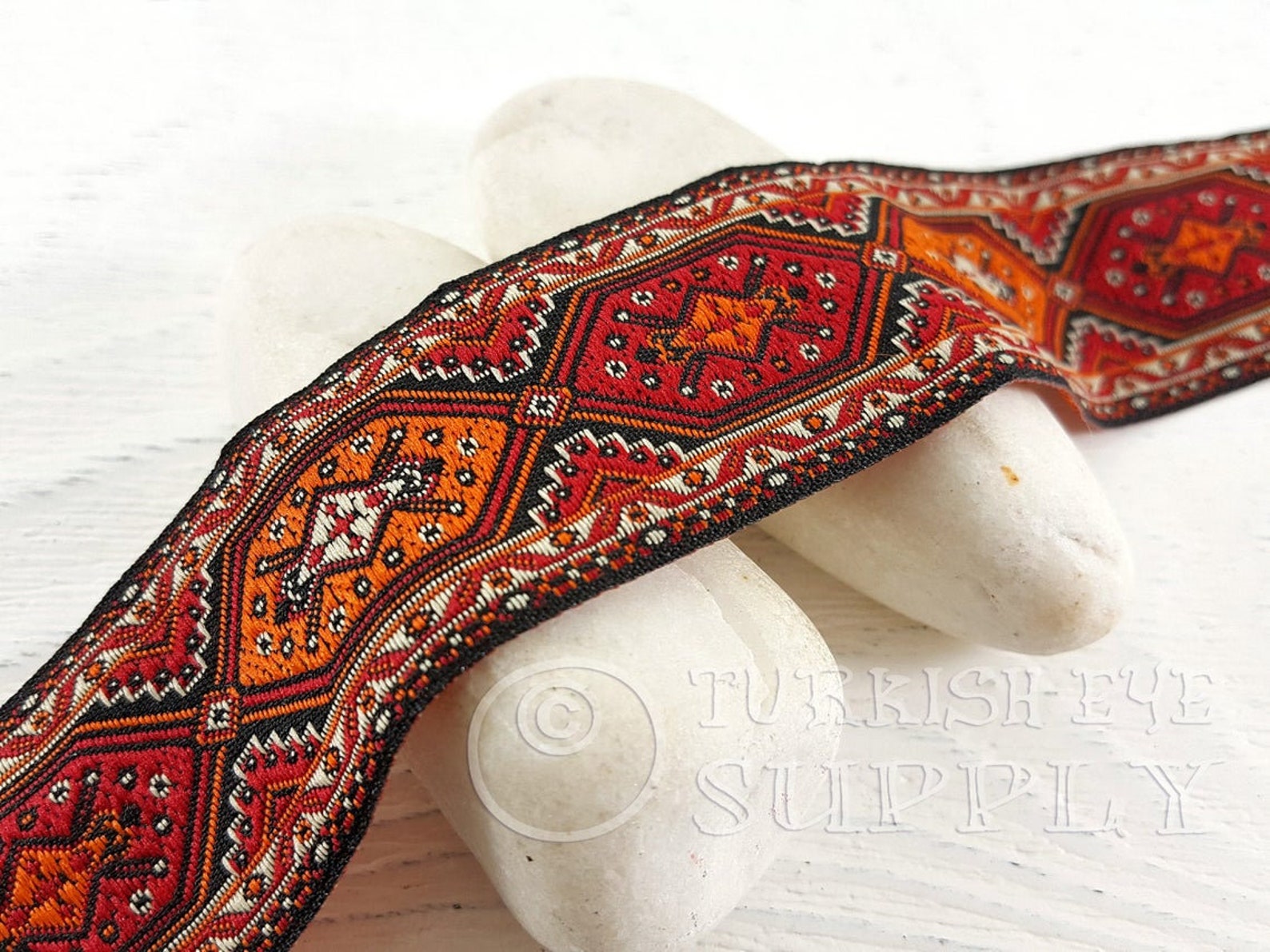Jacquard Ribbon, Oriental Motive Ribbon, Ethnic Ribbon, Woven Border ...