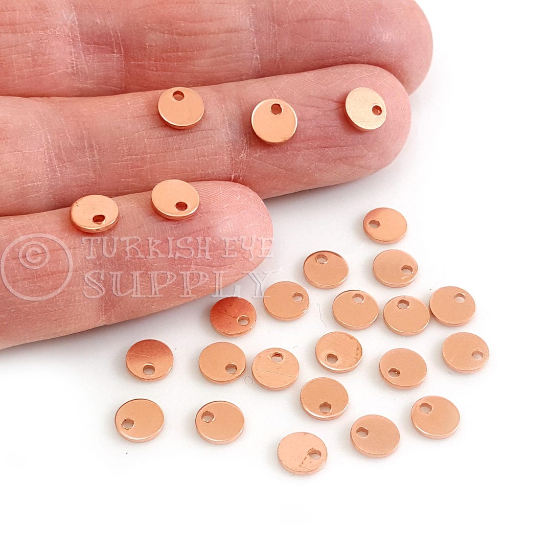 6mm Copper Stamping Disc Blanks, Tiny Copper Disc Charms, Raw Copper ...