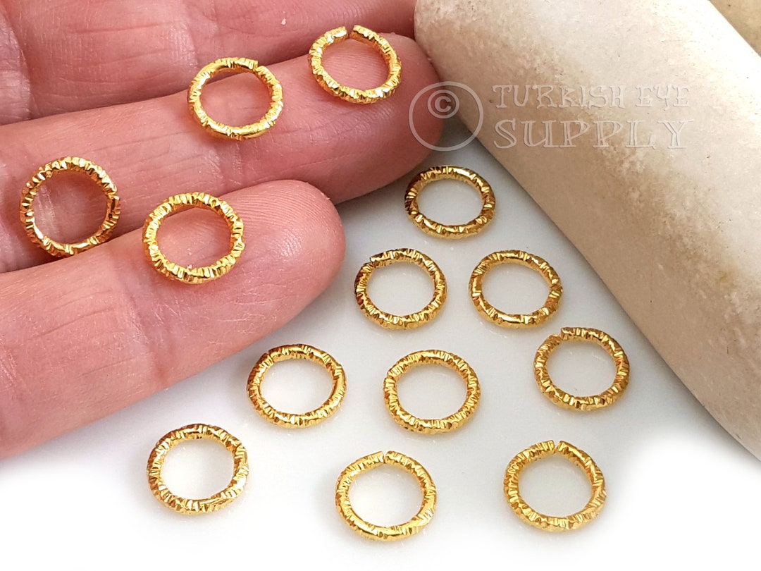 9mm Gold Jump Rings, Open Jump Rings, Gold Jump Rings, Round Hoop ...