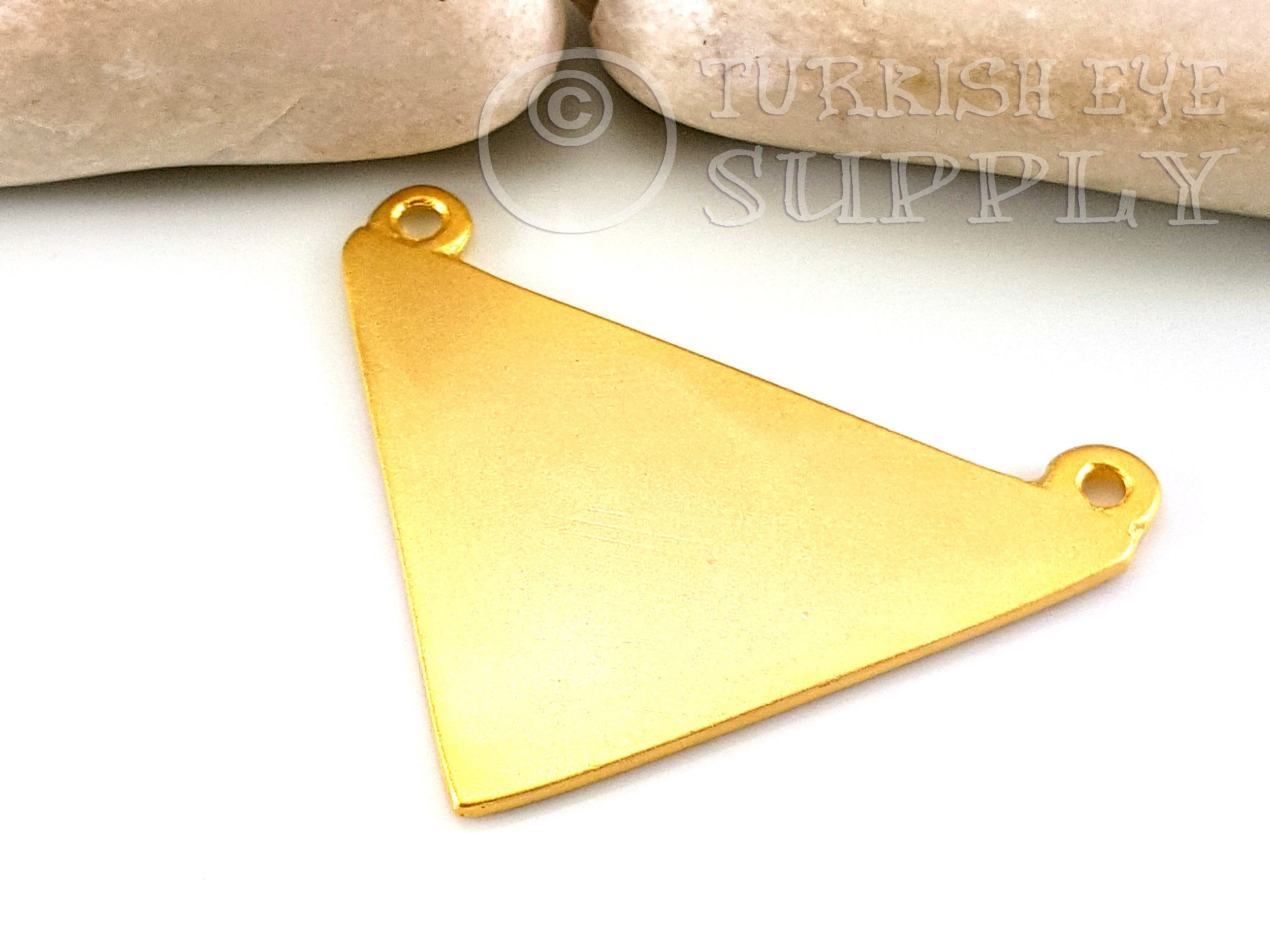 Large Gold Triangle Pendant, Minimalist Geometric Pendant, Triangle ...