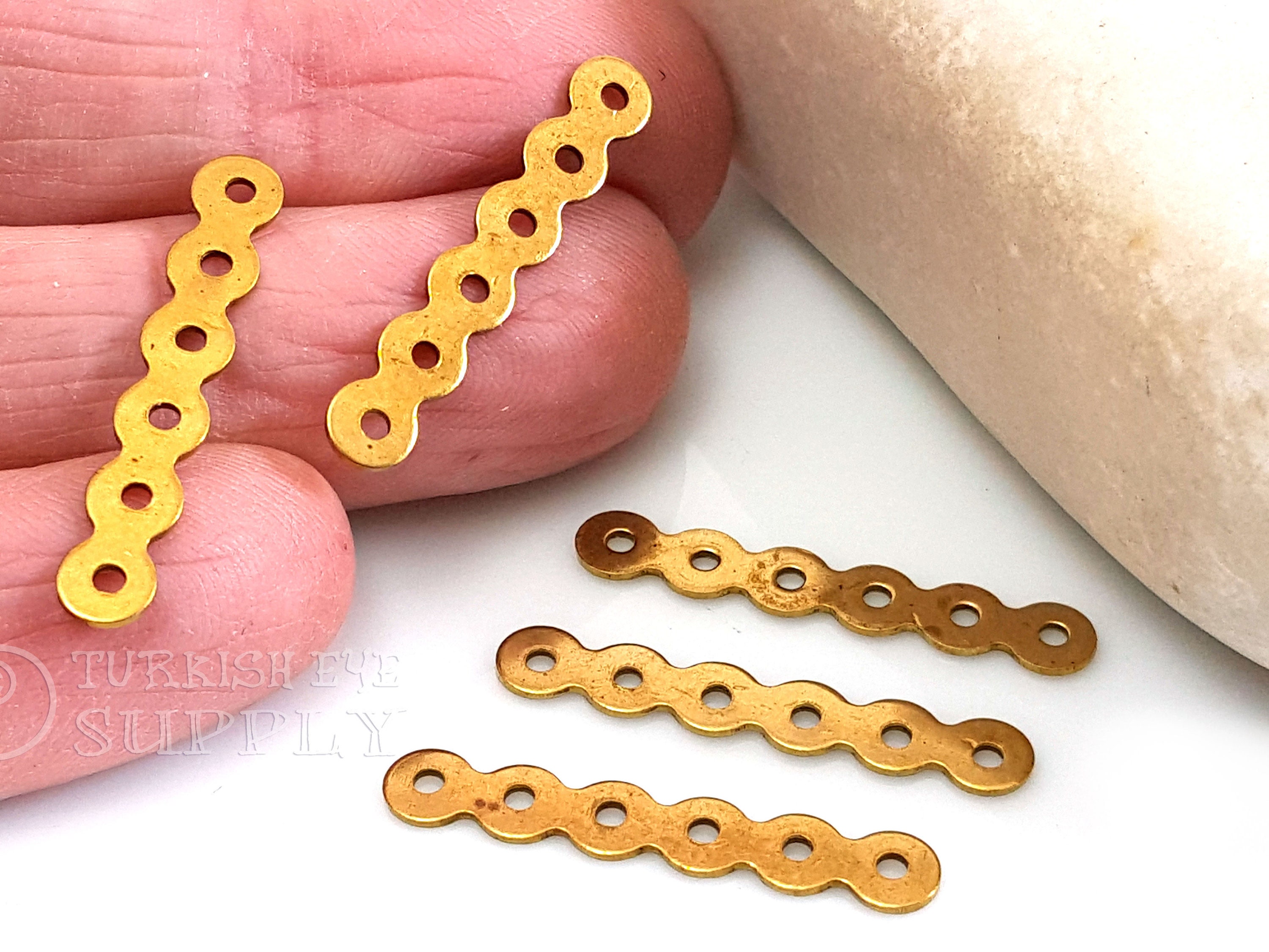 Raw Brass Multiple Hole Separator Bars Rectangle Tag - Etsy