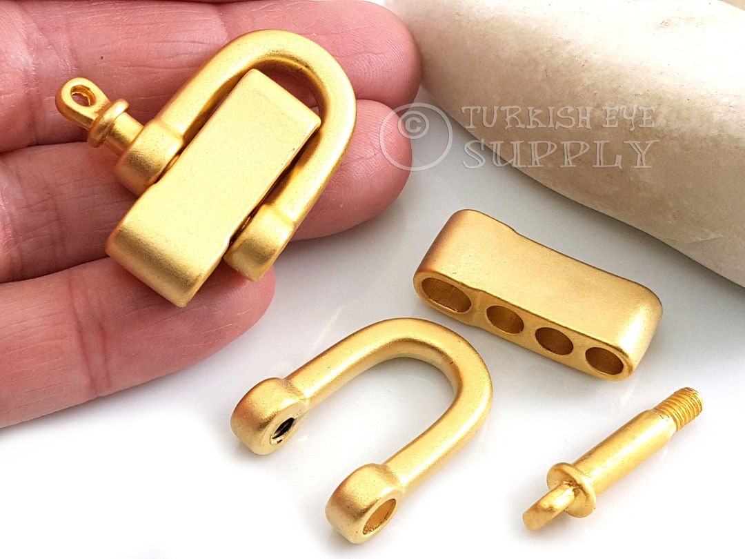 Gold Adjustable U Lock Clasp, Rope Cord Bracelet Clasp, Gold Bracelet ...