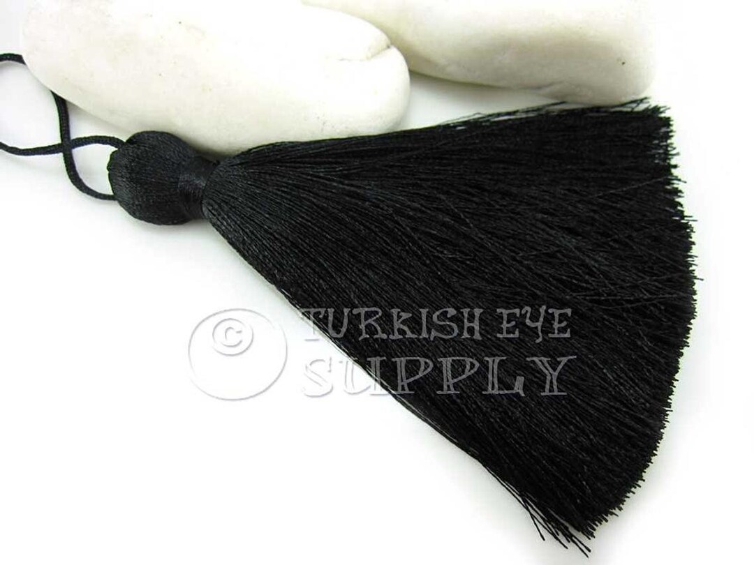 Extra Large Thick Black Thread Tassel, Hand Made Tassel, Silk Thread ...