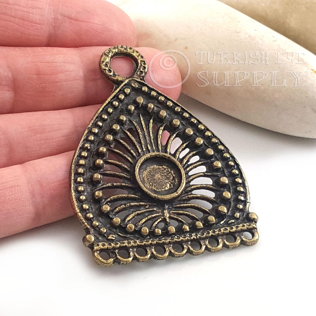 Antique Bronze Plated Large Multi Strand Connector Pendant, Tribal ...