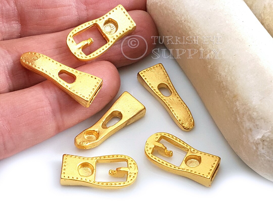 Large Gold Interlocking Buckle Clasp, Gold Bracelet Clasp, Flat Leather ...