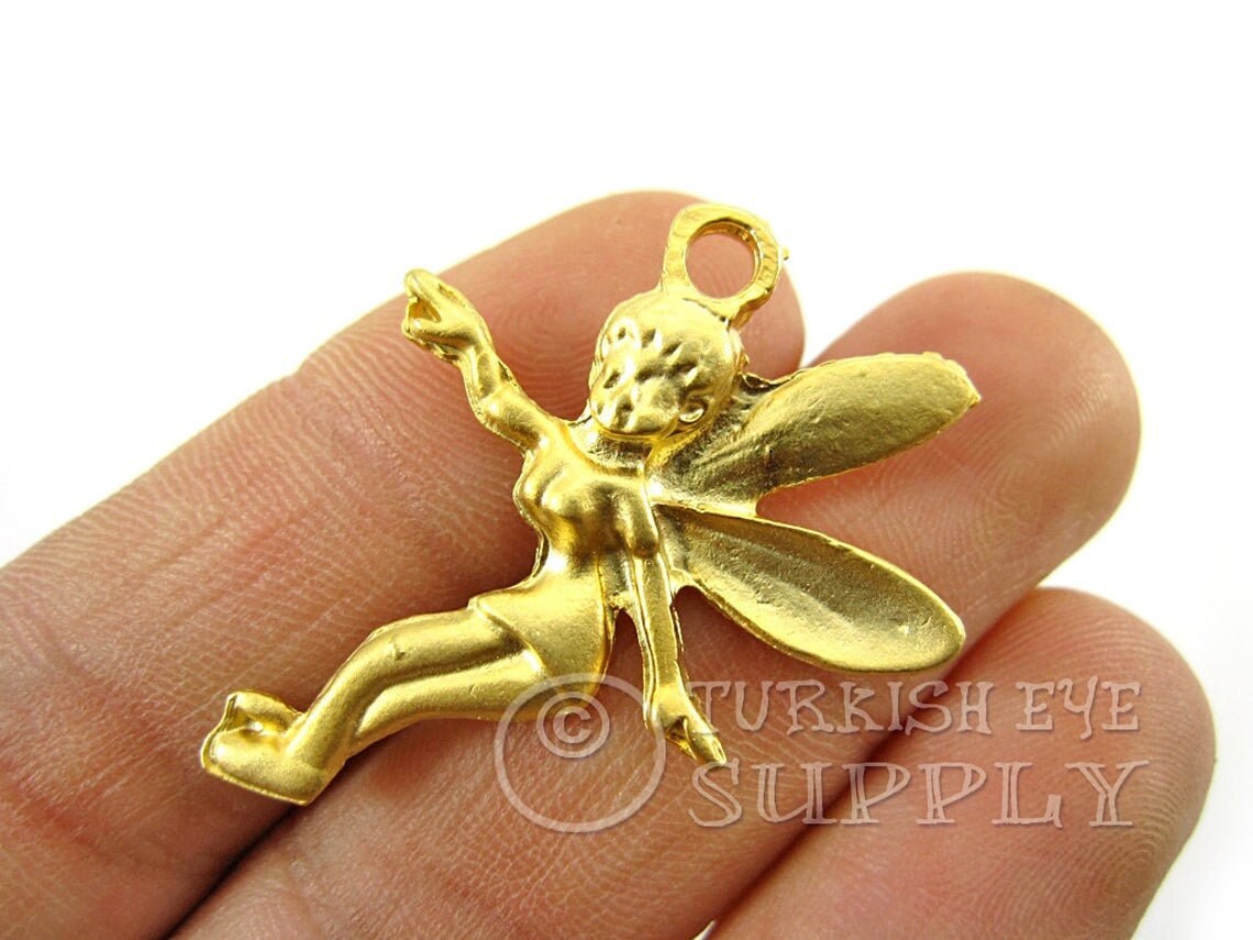 Gold Tinker Bell Charms Mini Gold Charms Gold Fairy Pendant | Etsy UK
