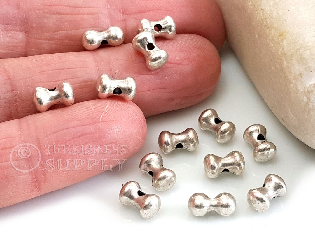 Silver Interlocking Beads, Tube Beads, Large Silver Beads, Bracelet ...