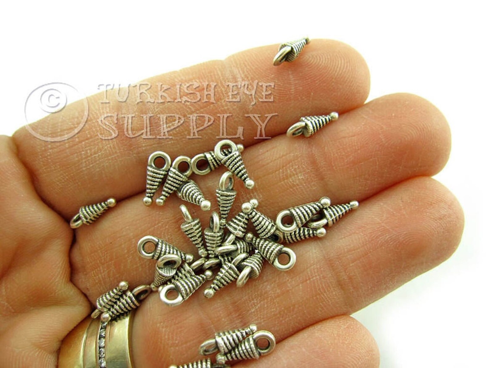 Silver Spike Charms, Mini Spike Charms, Silver Drop Charms, 20 Pc - Etsy