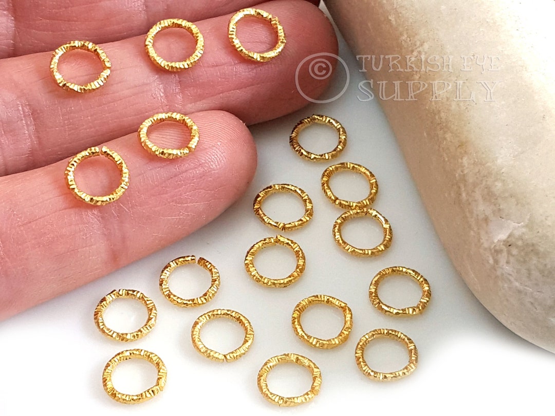 8mm Gold Jump Rings, Open Jump Rings, Gold Jump Rings, Round Hoop ...