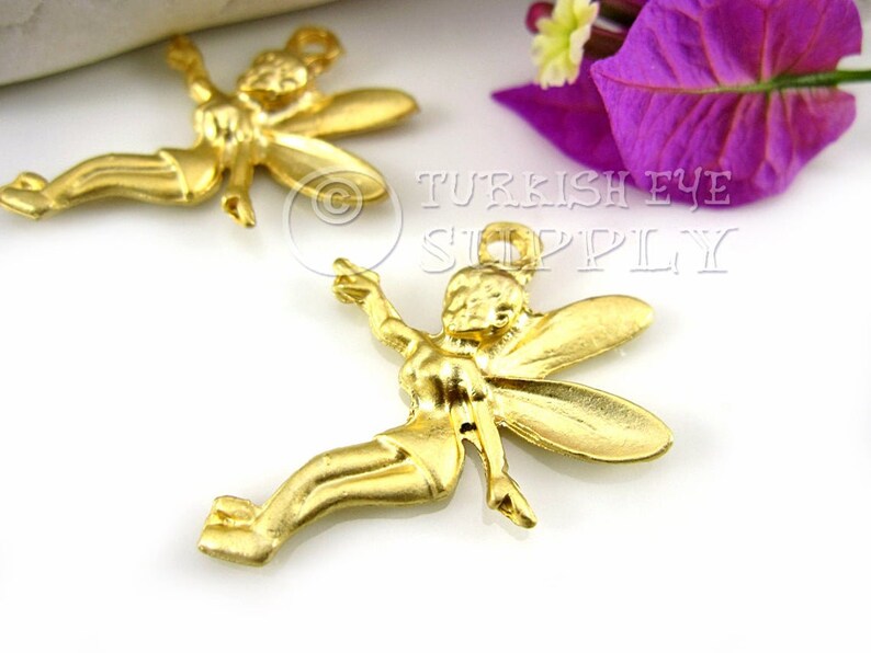 Gold Tinker Bell Charms Mini Gold Charms Gold Fairy Pendant | Etsy UK