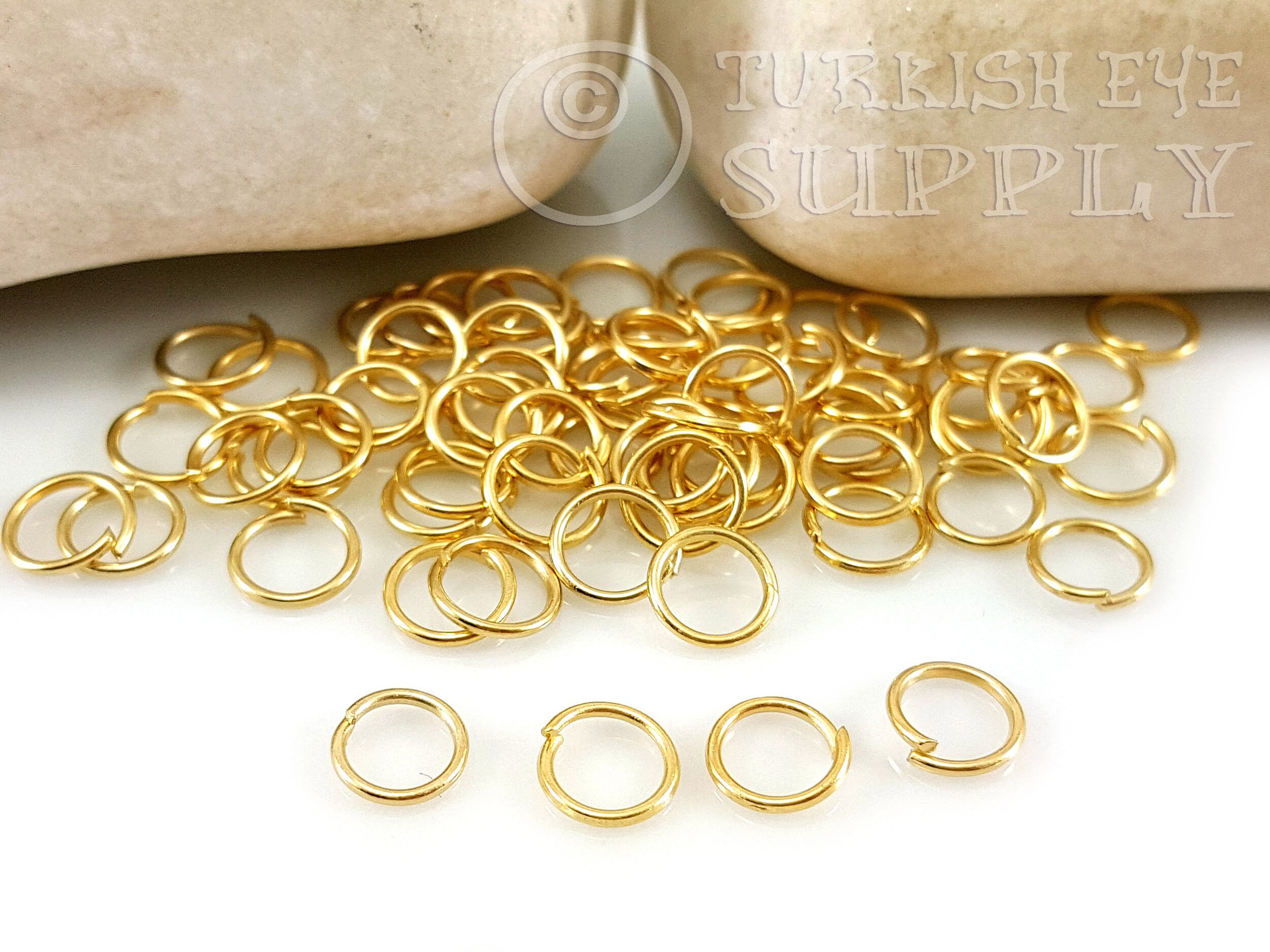 Gold Jump Rings 6mm Jump Rings 22k Gold Plated Jump Rings | Etsy