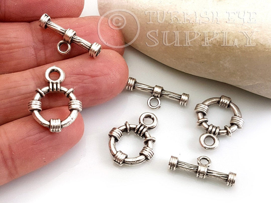 Silver Toggle Clasp, Silver Clasp Findings, T Bar Toggle Clasp, 8 Sets ...