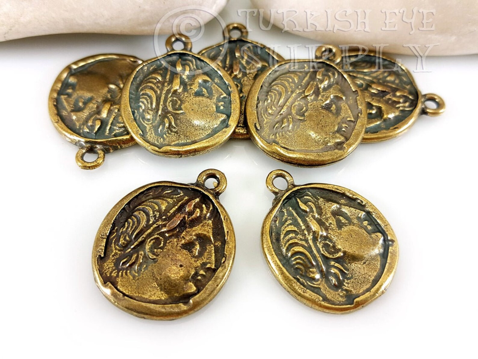 Greek Medallion Pendant Ancient Greek Coin Pendant Bronze - Etsy