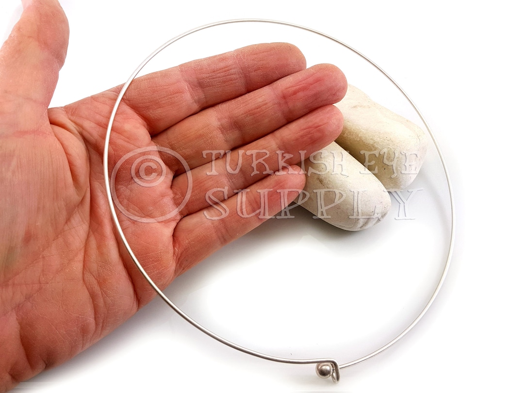 Silver Wire Choker, Choker Necklace Blank, Silver Wire Collar, Minimal ...