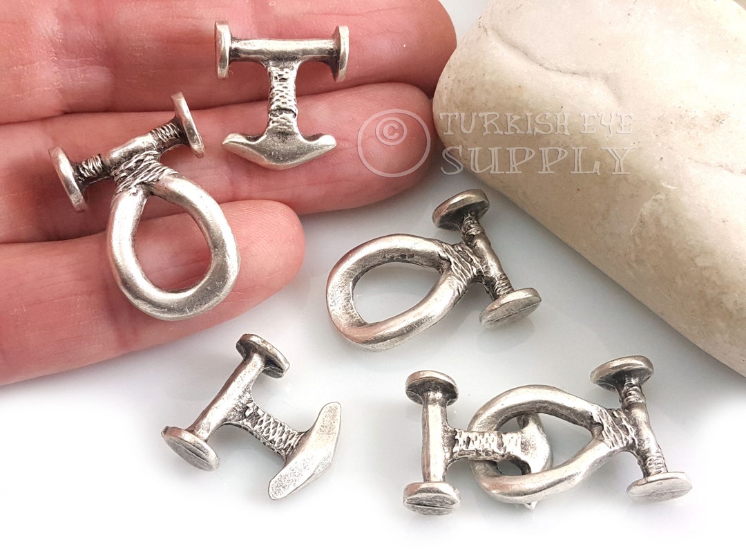 Silver Buckle Clasp, Silver Toggle Clasp, Rope Bracelet Clasp, Cord ...