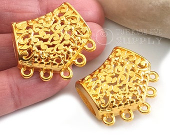 Solid 14kt Yellow Gold Locket Loops Dangle Bail, Open Ring New, Made in ...