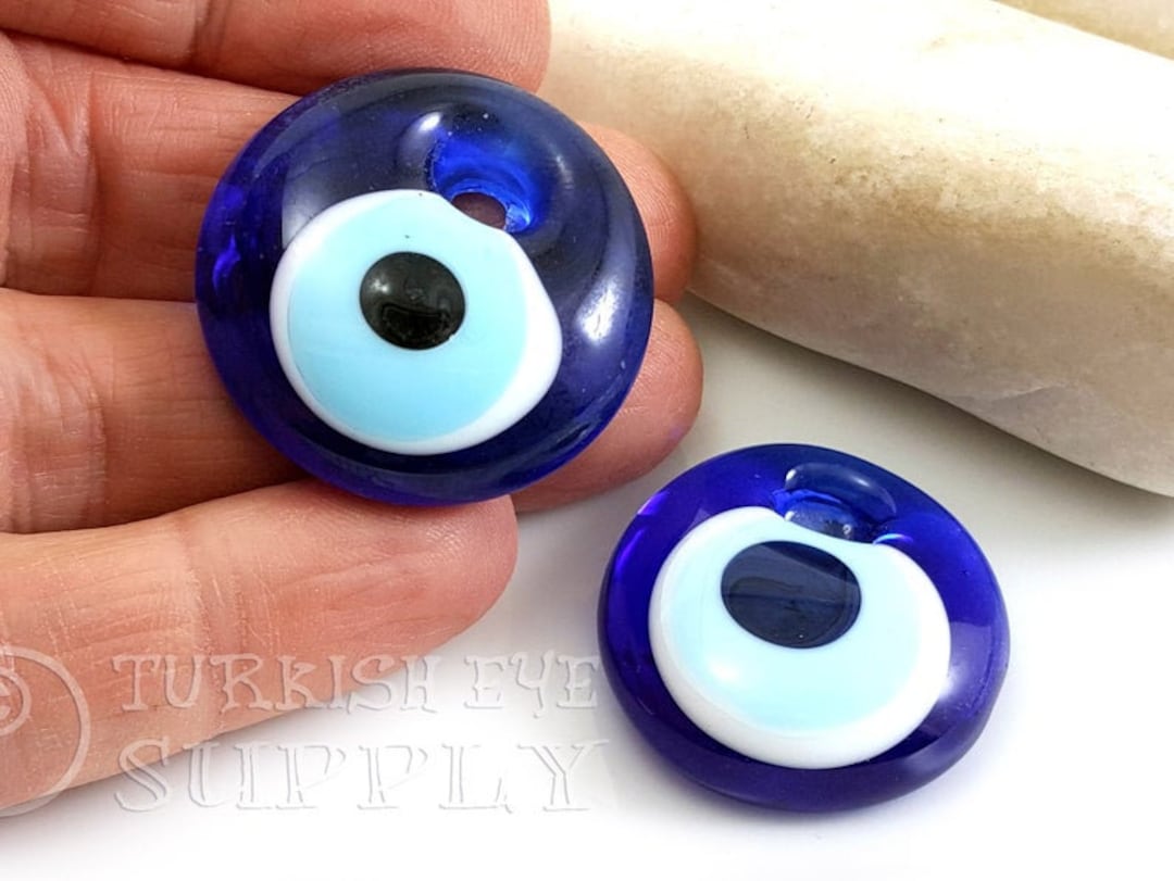 Blue Evil Eye, Handmade Round Evil Eye, Glass Evil Eye Pendant ...