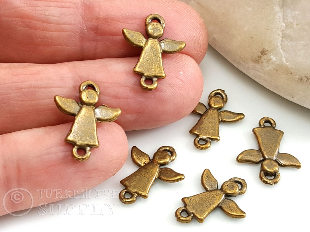 Bronze Angel Charms, Angel Connectors, Bronze Plated Jewelry Findings ...