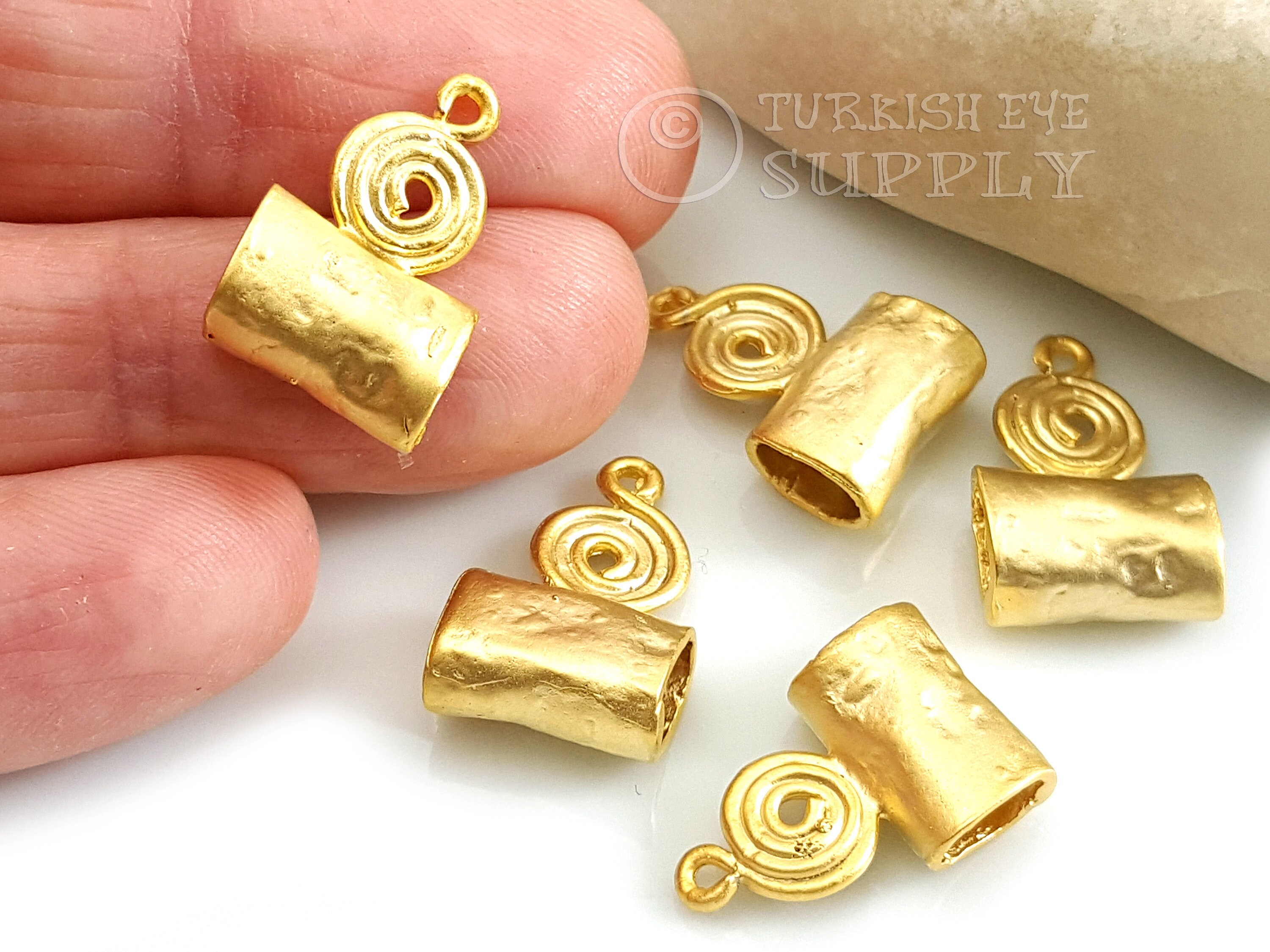 Gold Pendant Bail, Beading Bails, Necklace Connector Findings, Cord ...