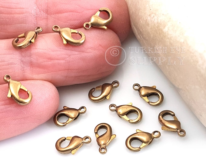 Brass Parrot Clasp 803 Raw Brass Lobster Claw Clasps Jewelry Supplies ...