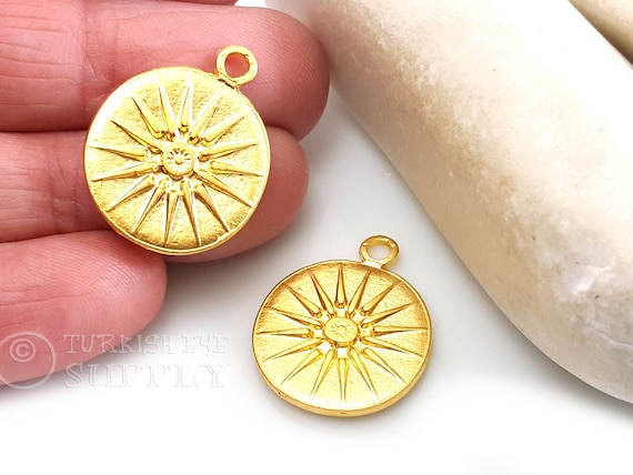 22k gold sun pendant store