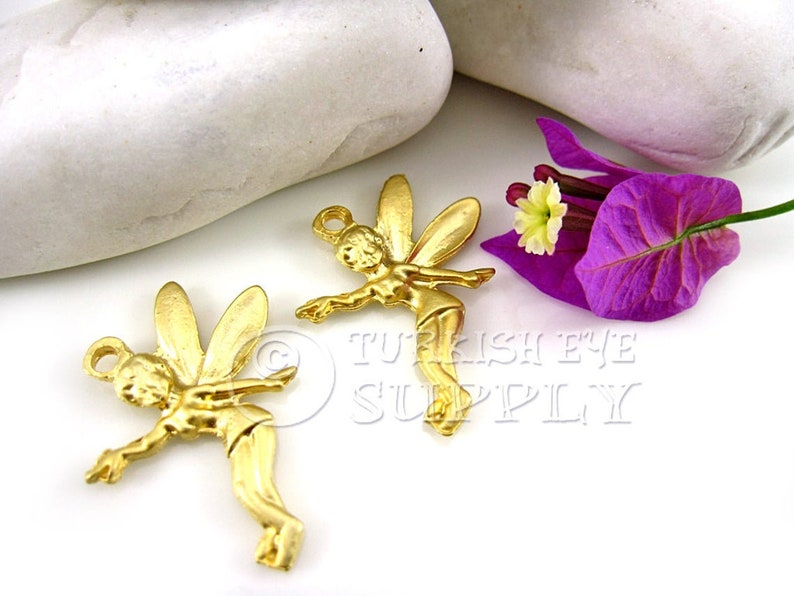 Gold Tinker Bell Charms Mini Gold Charms Gold Fairy Pendant | Etsy UK