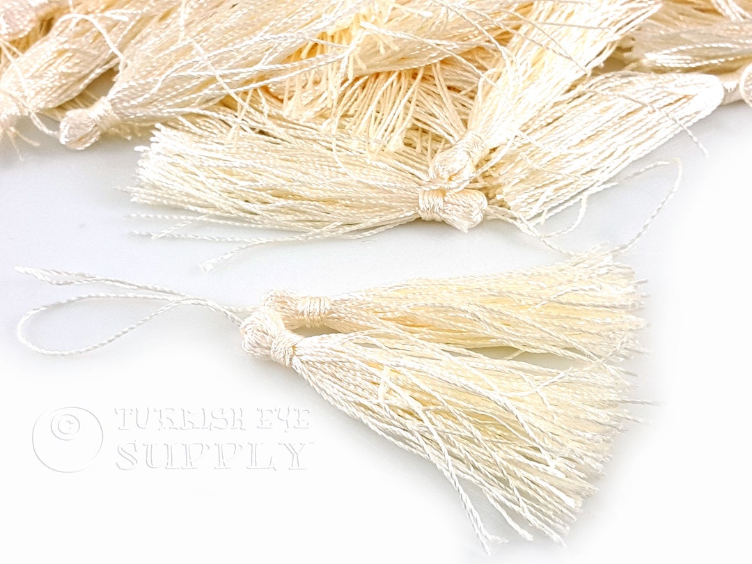 Cream Silk Tassel Bundle, Hand Made Silk Thread Tassel, Tassel Findings ...