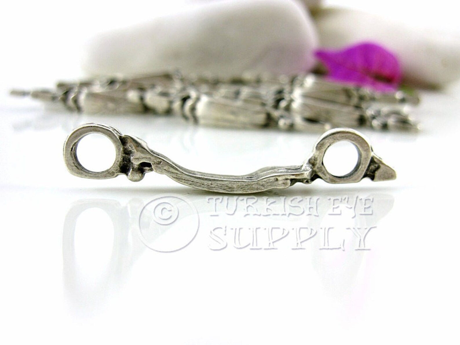 Silver Necklace Connector, Curved Flat Bar Connector, Necklace ...