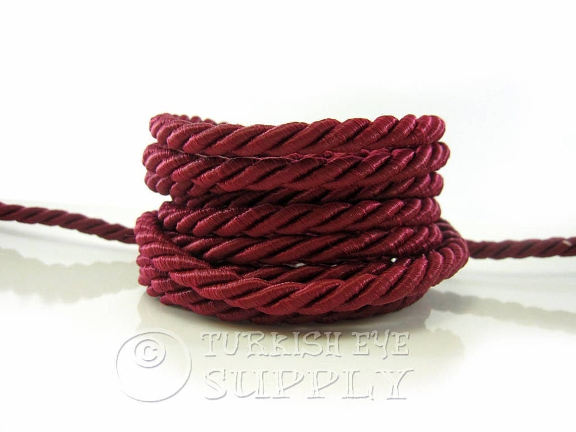 Silk Braid Cord Burgundy Cord Twisted Silk Rope 7mm Cord 1 - Etsy UK