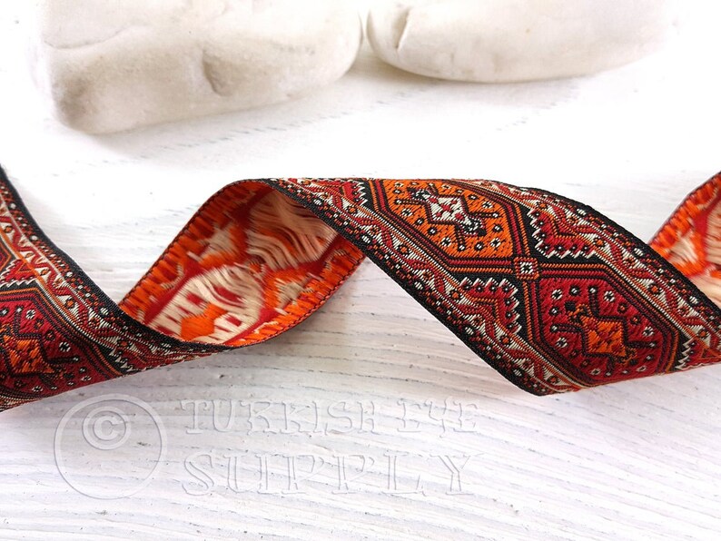 Jacquard Ribbon, Oriental Motive Ribbon, Ethnic Ribbon, Woven Border ...