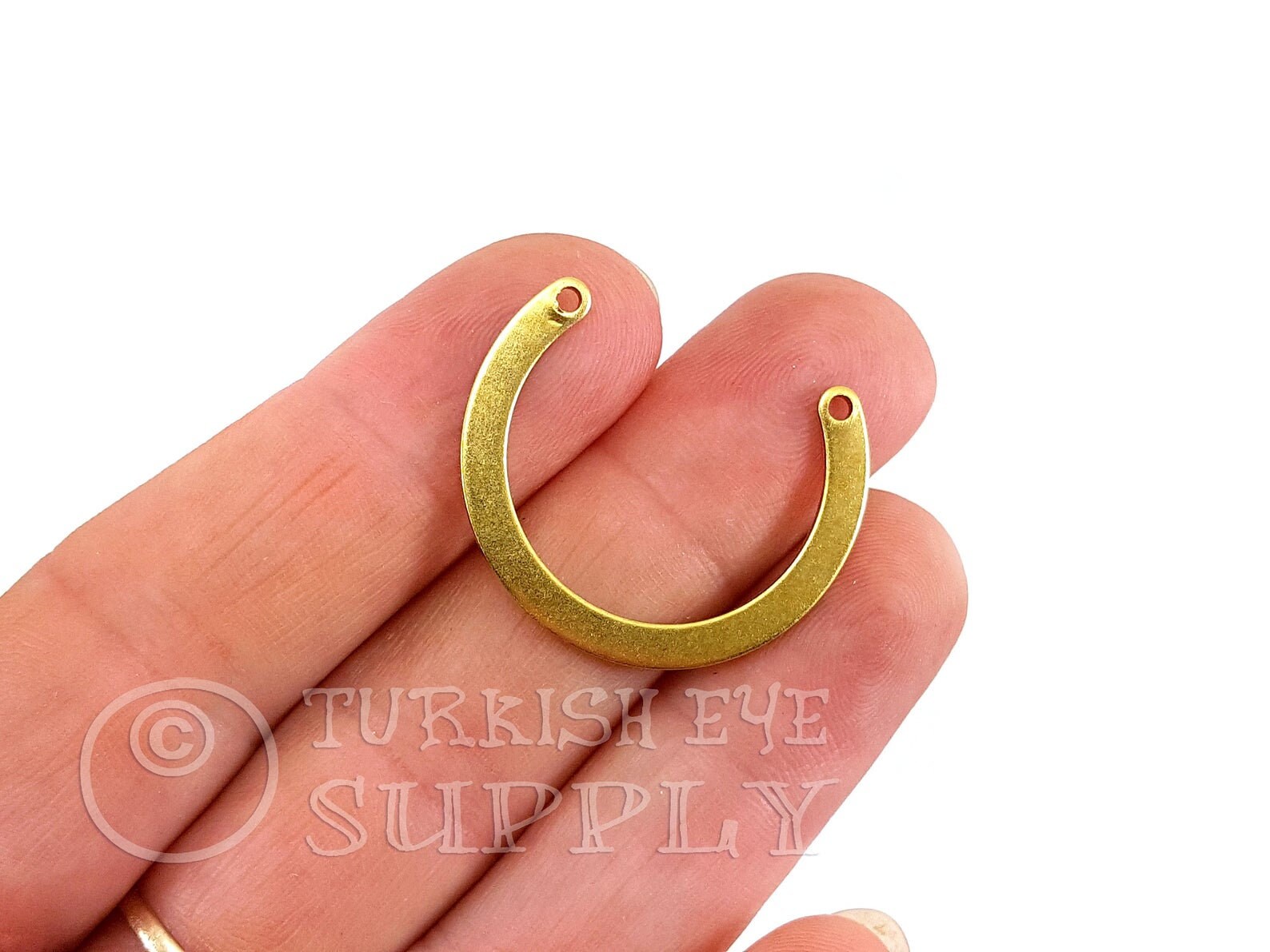 Brass Crescent Charms Crescent Connector Findings Brass Moon - Etsy UK