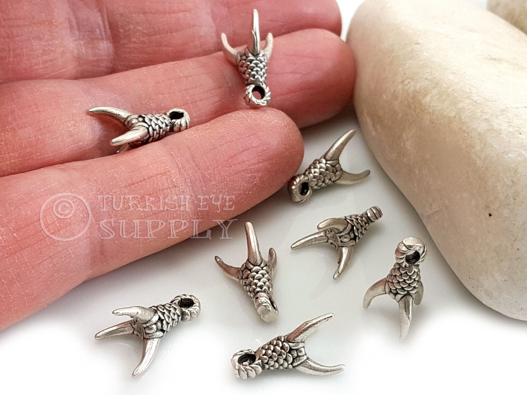 Silver Claw Charms, Mini Claw Charms, Dragon Claw Charms, Silver Dragon ...