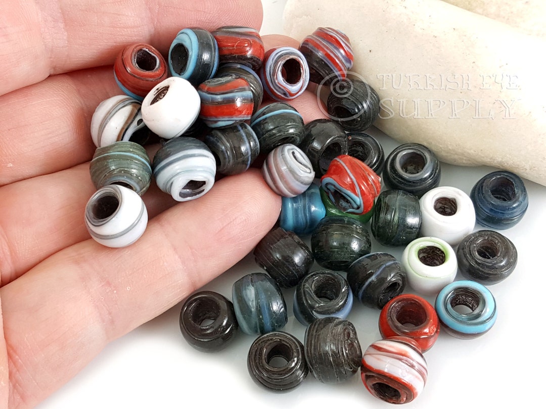 Round Glass Beads, Mixed Color Glass Beads, Artisan Handmade Glass ...