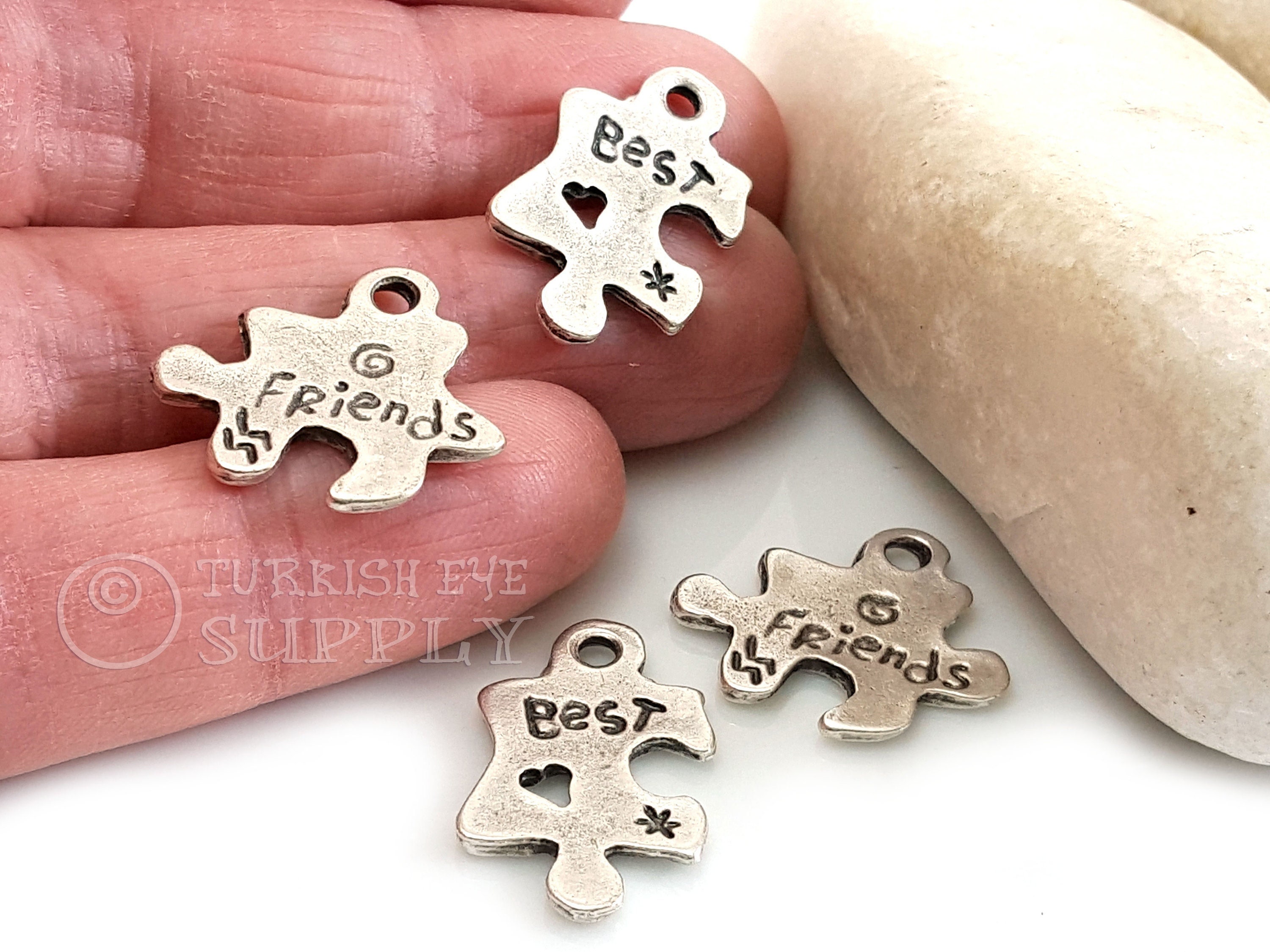Silver Puzzle Charms Puzzle Piece Set Charms Best Friends - Etsy UK