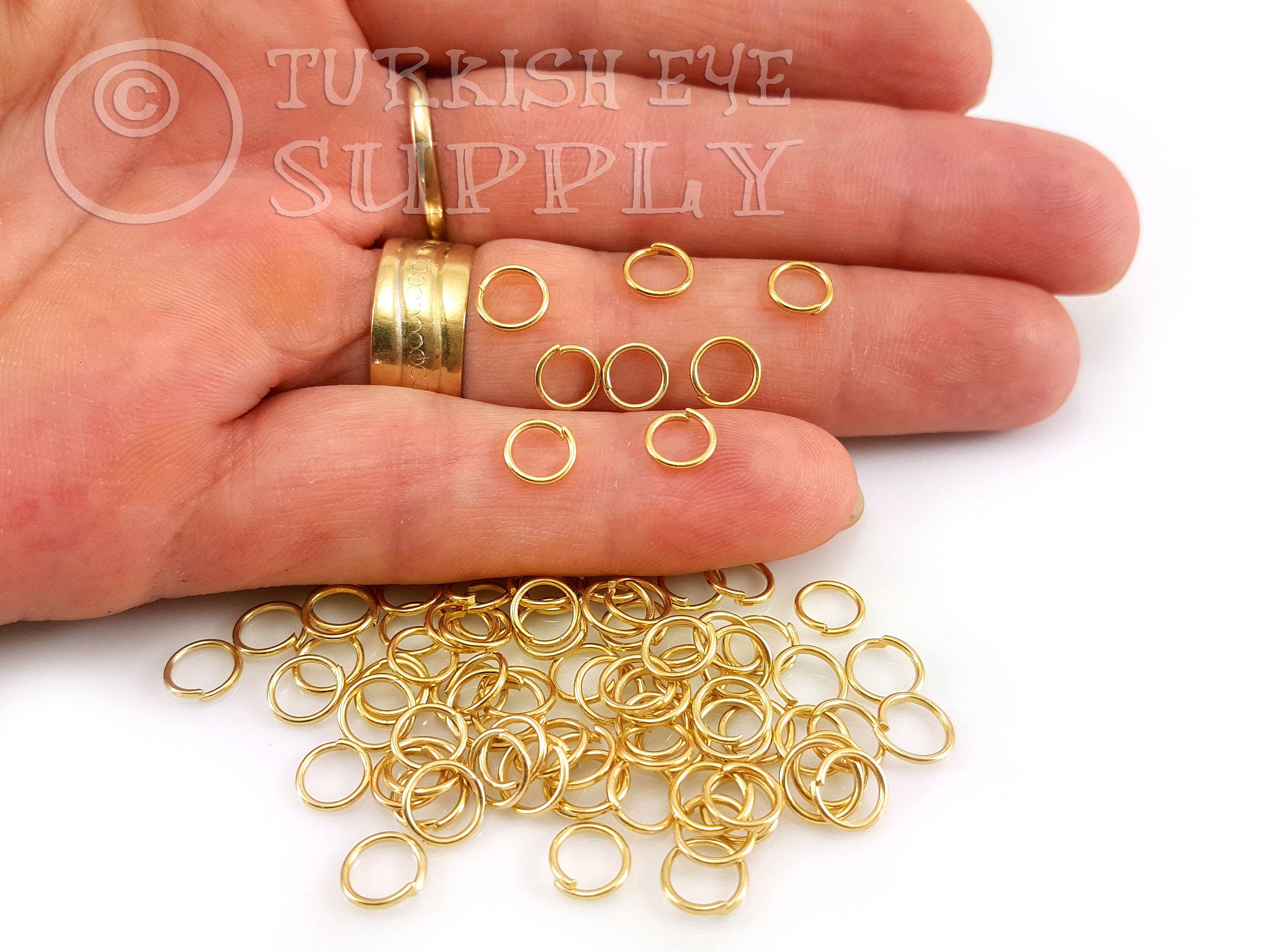 Gold Jump Rings 6mm Jump Rings 22k Gold Plated Jump Rings | Etsy