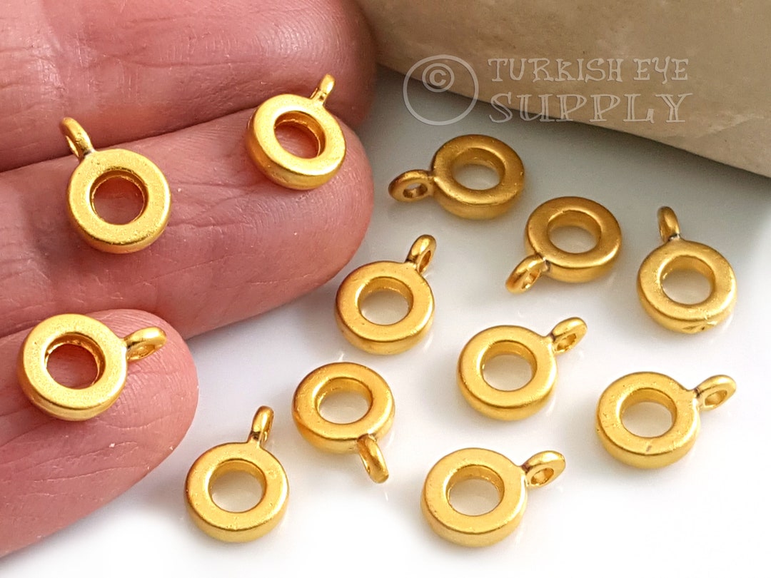 Mini Gold Charm Bails, Cord Bails, Necklace Bail, Mini Charm Holder ...