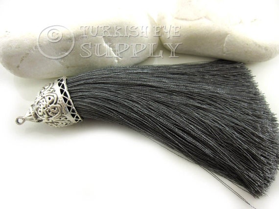 Large Gray Tassel Antique Silver Plated Cap Turkish Hand | Etsy