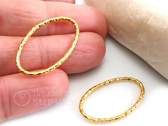 Hammered Textured Extra Large Oval Loop Connector Large Open | Etsy