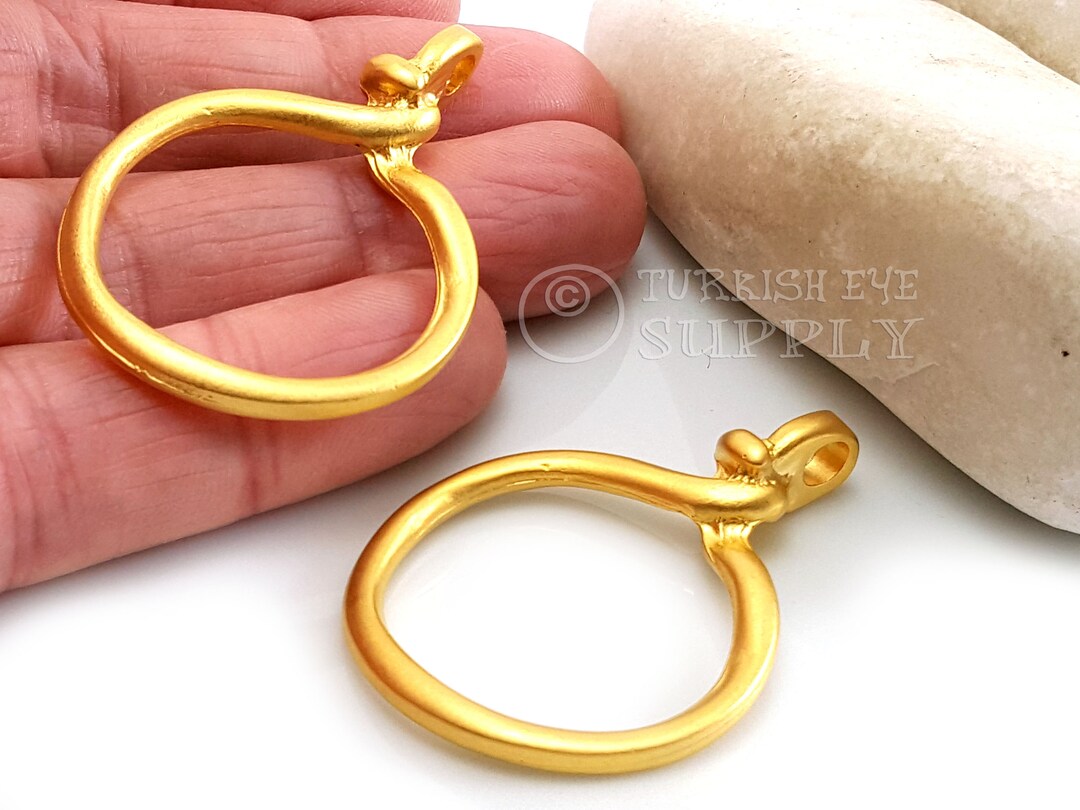 Gold Loop Charms, Twisted Loop Charms, 22k Gold Plated, Earring Jewelry ...