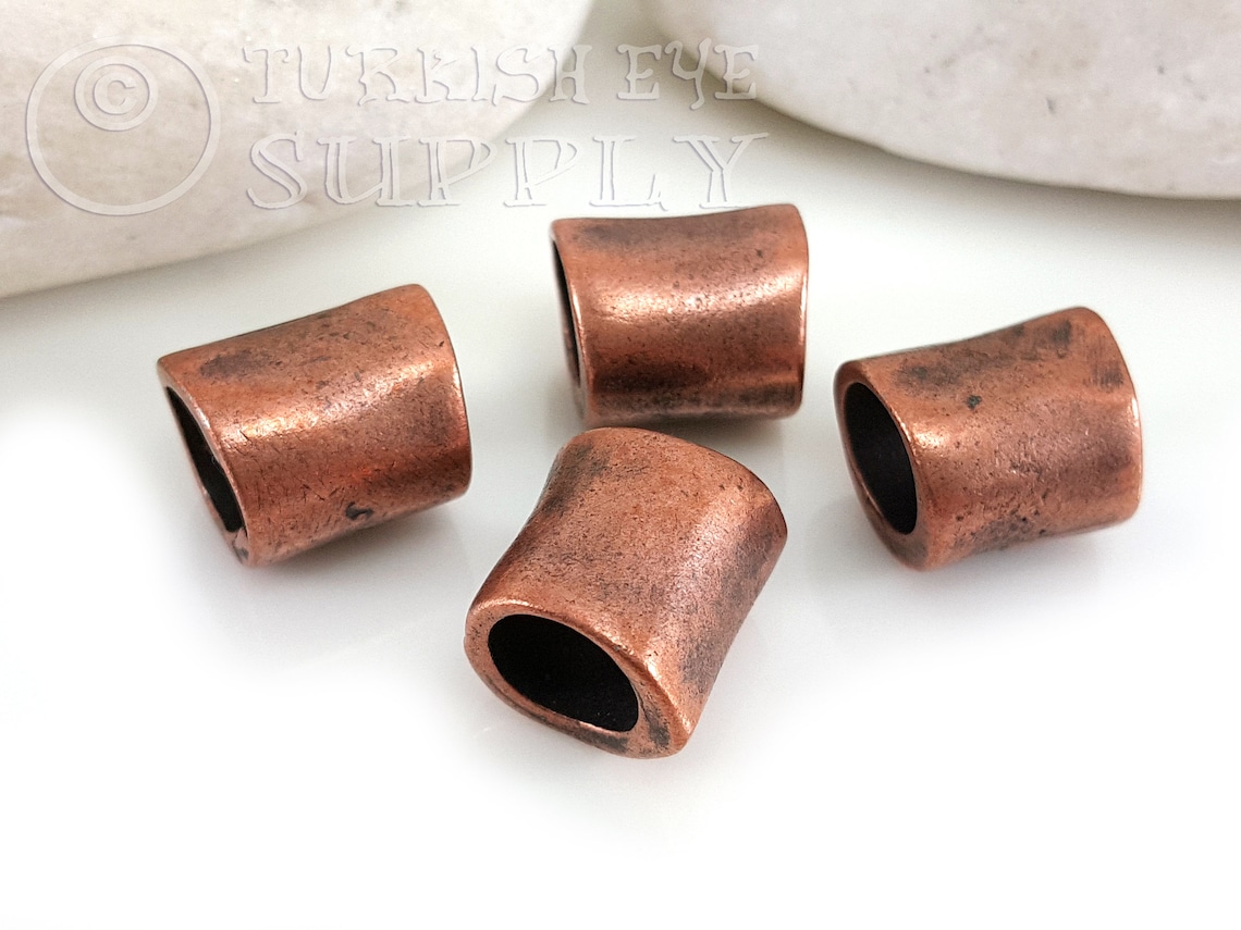 Copper Tube Beads, Large Copper Beads, Large Hole Tube Spacer Beads ...