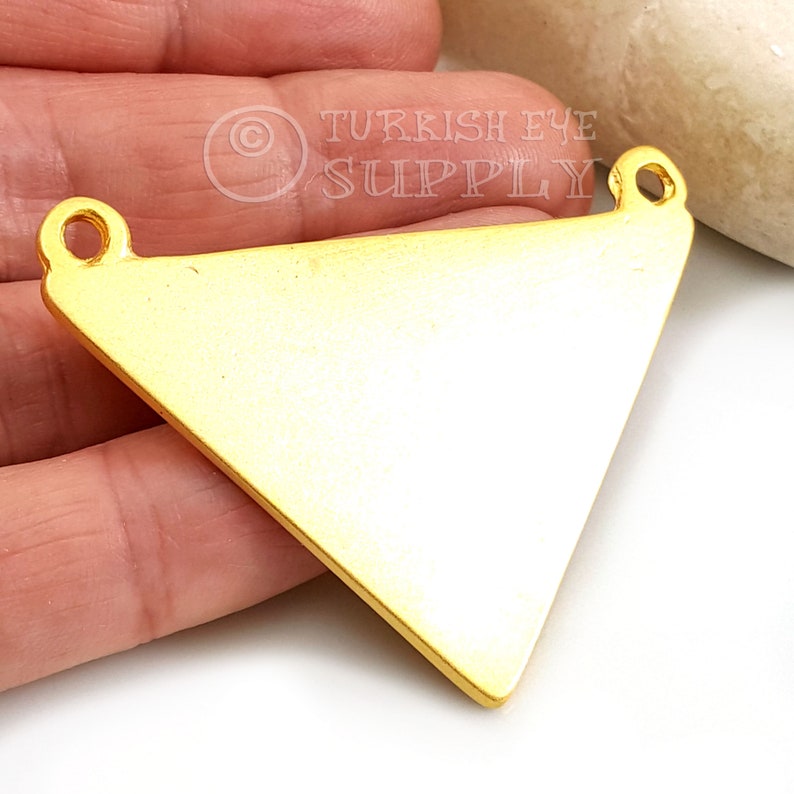 Large Gold Triangle Pendant, Minimalist Geometric Pendant, Triangle ...