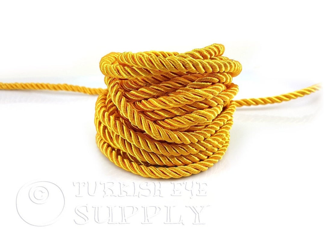 Silk Braid Cord, Ochre Cord, Twisted Silk Rope, 5mm Cord, 1 Meter Rayon ...