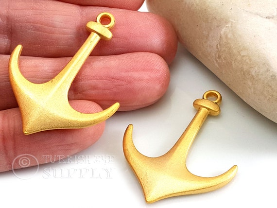 Buy Gold Anchor Pendant Gold Anchor Charms 22k Gold Plated Anchor Nautical Charms Gold Anchor Components Gold Plated Findings 3pc Online in India Etsy